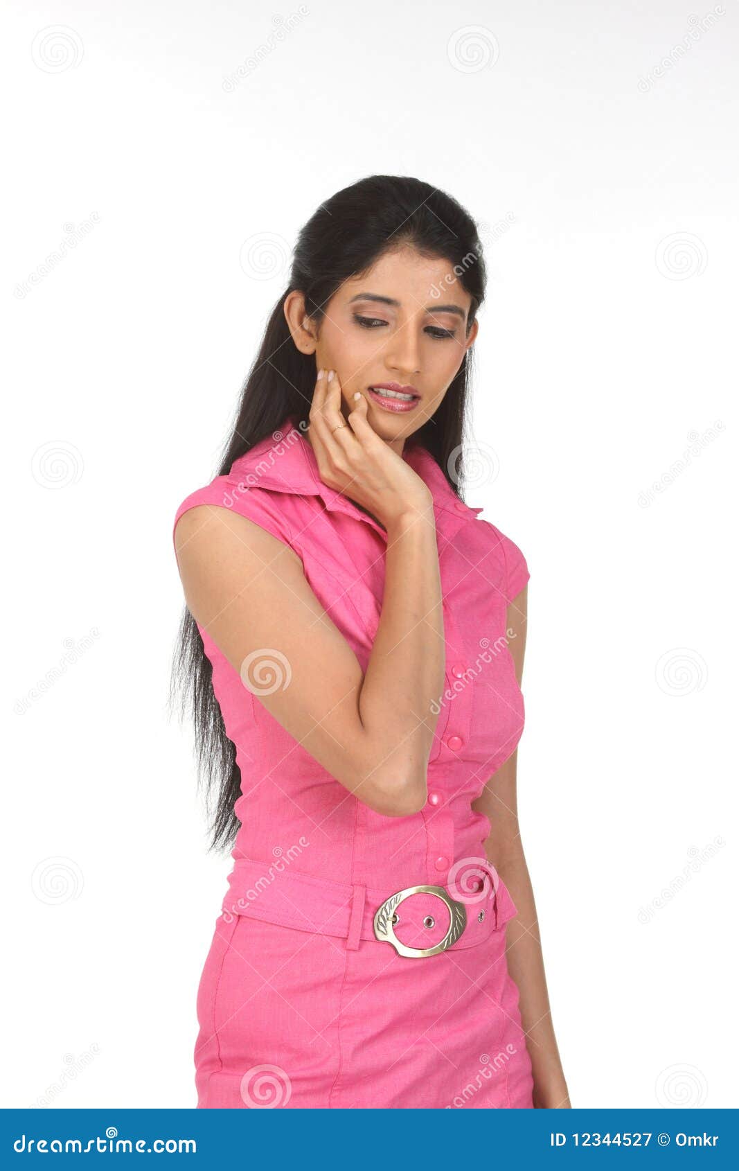 Pose of sad young girl stock image. Image of attractive - 12344527