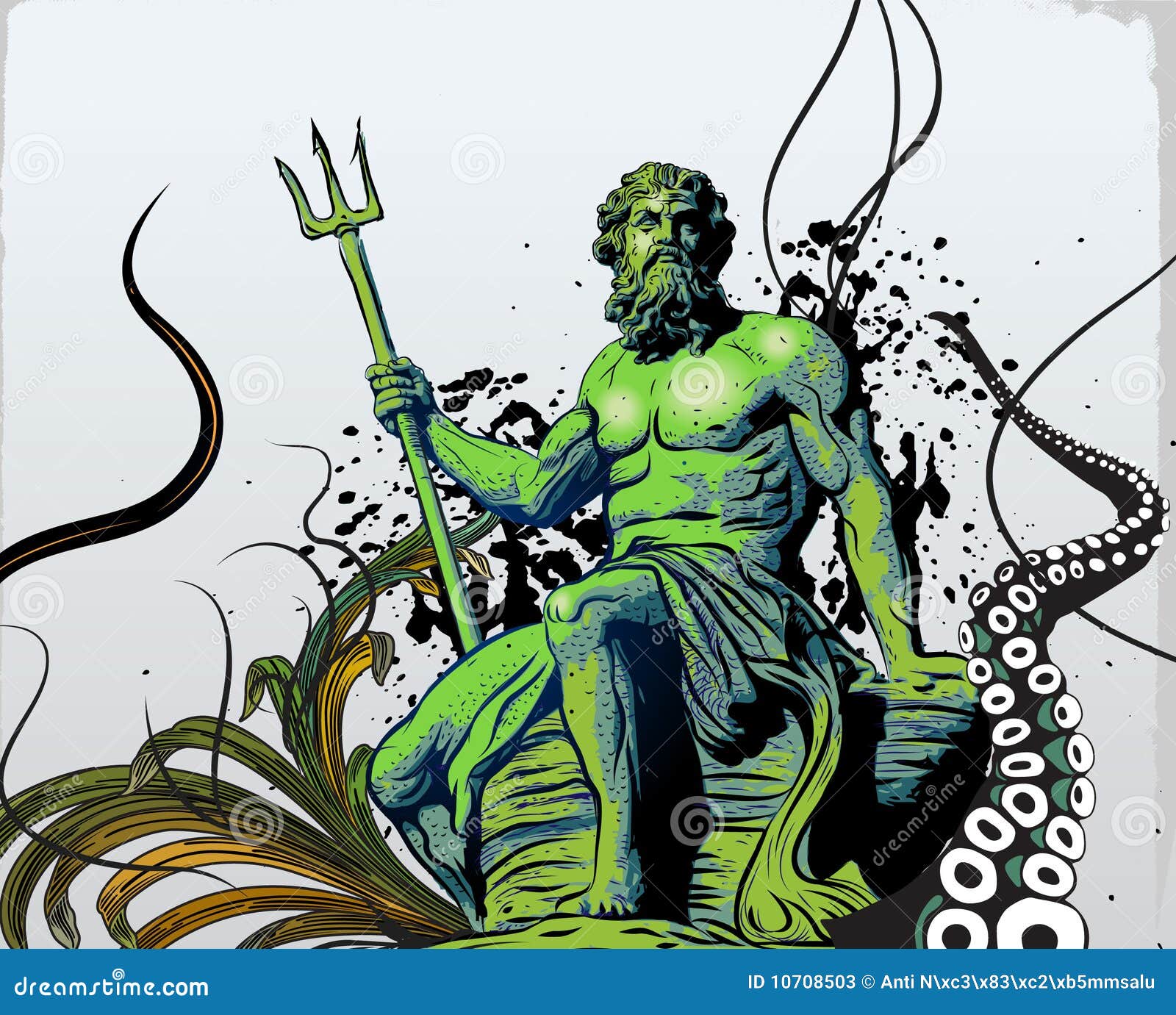 Poseidon stock vector. Illustration of greco, hellenic - 10708503