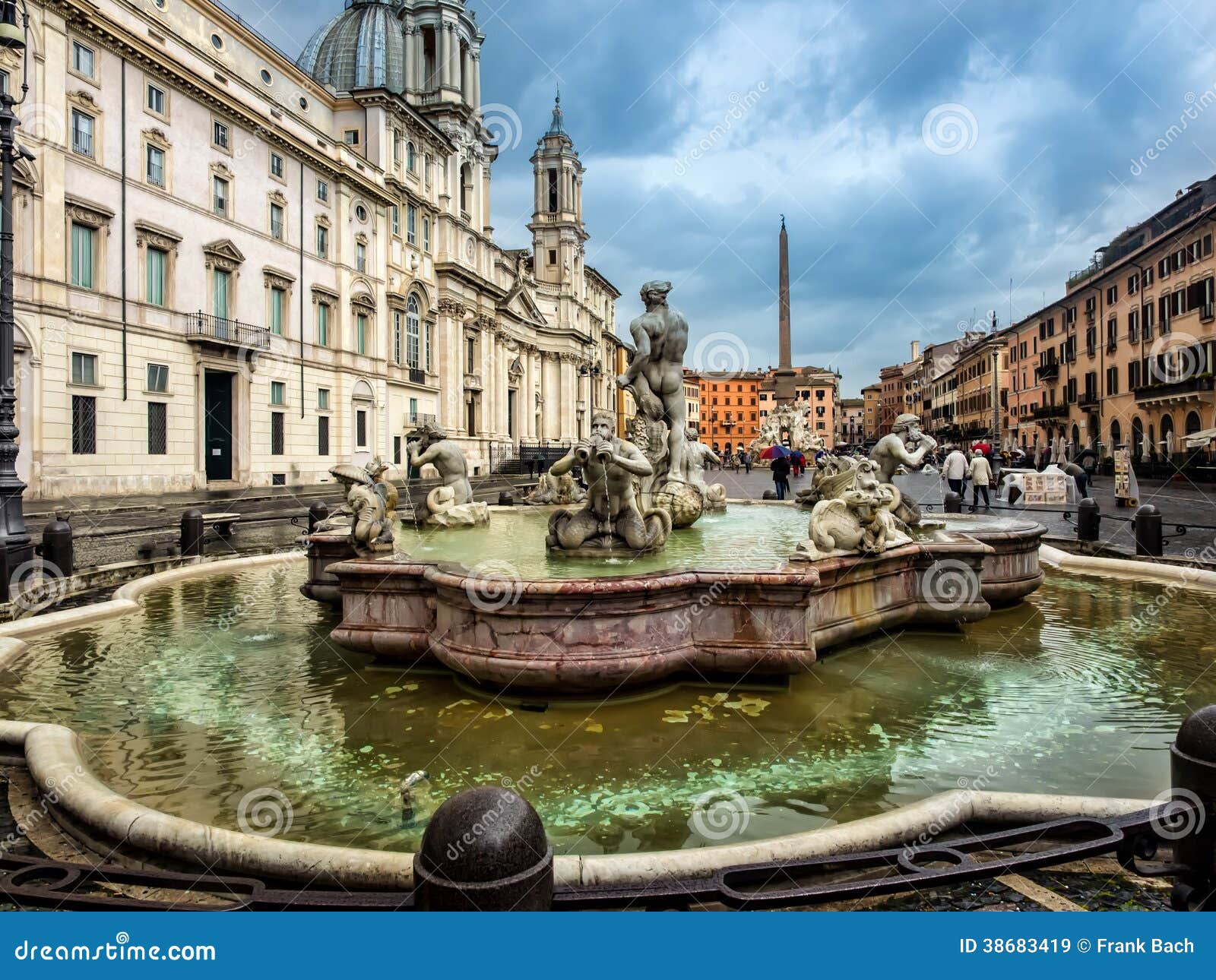 Poseidon Fountain, Navona Square Rome Editorial Stock Image - Image of ...