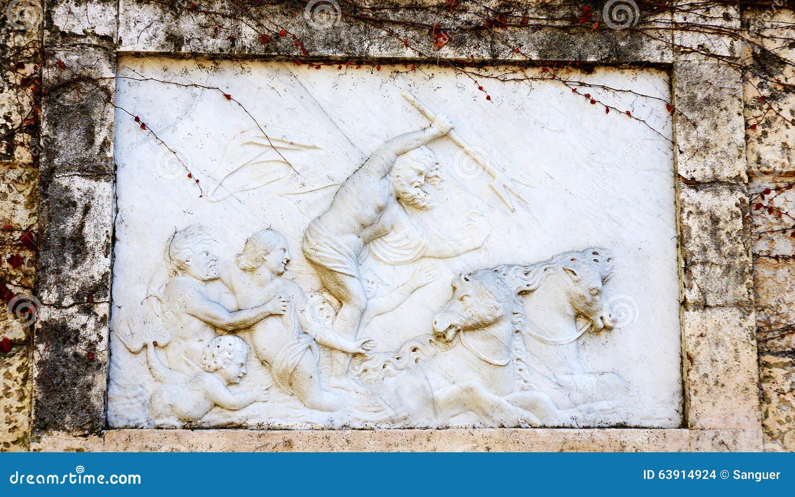 Poseidon marble relief stock photo. Image of zeus, sculpture - 63914924