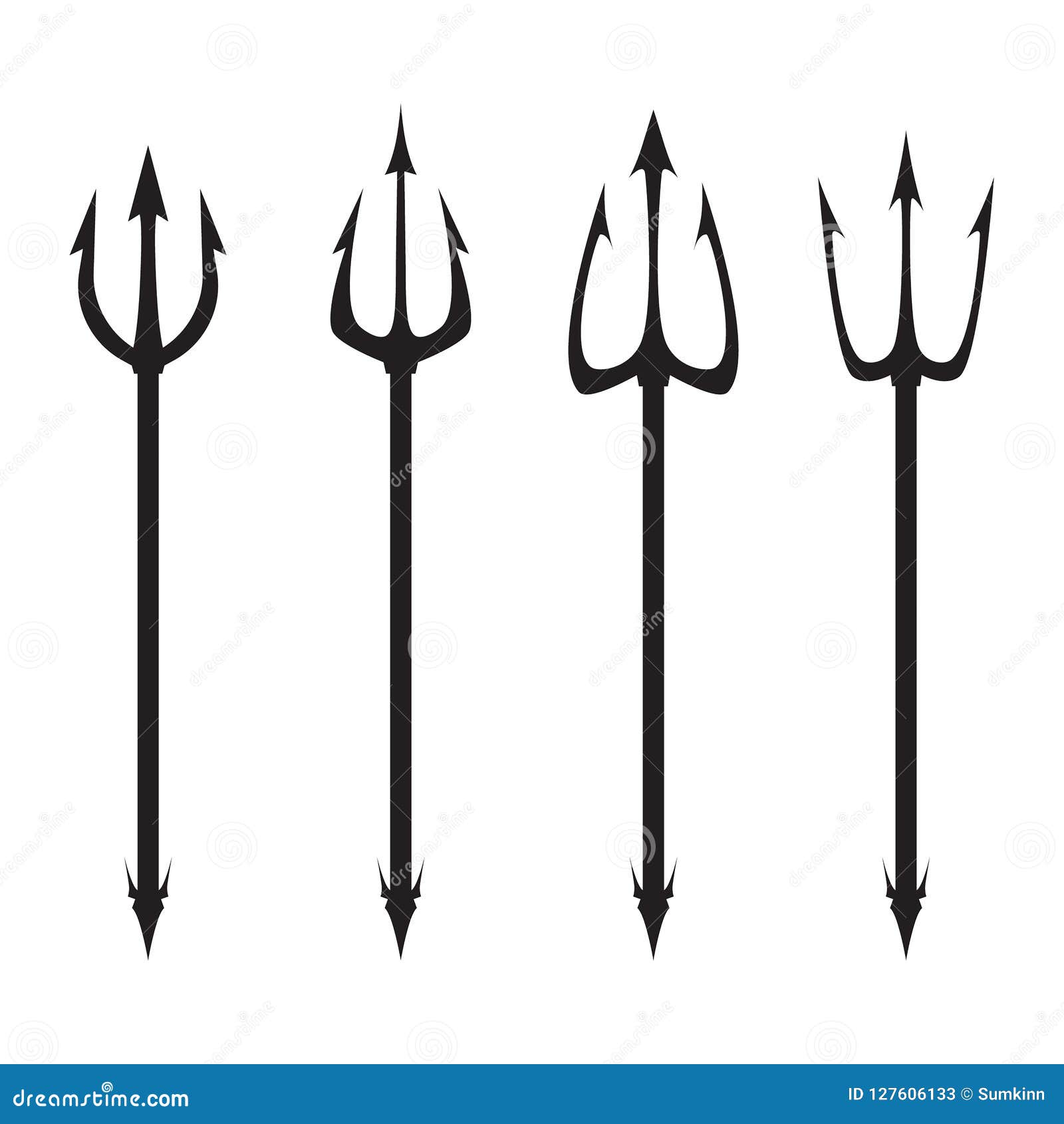 Poseidon S Trident Set. Cartoon Vector | CartoonDealer.com #127606133