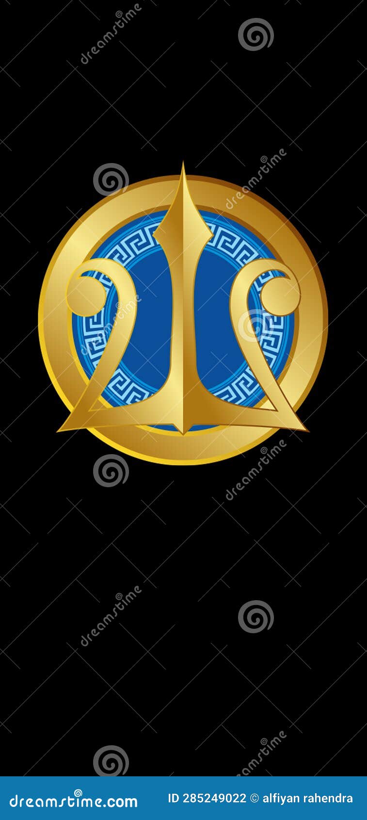 Poseidon Shield Logo Greek Gods Emblem Circle Stock Illustration ...
