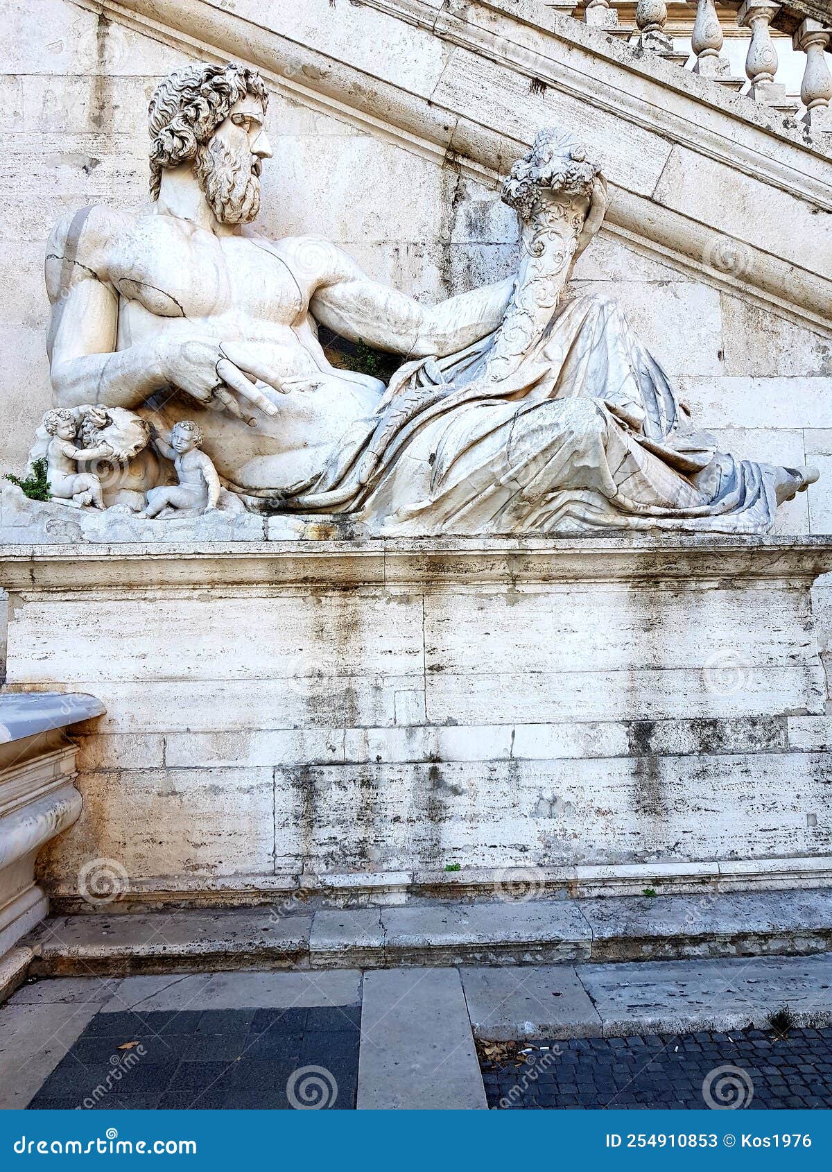 Stone Bas-relief of Poseidon in Rome Editorial Stock Photo - Image of ...