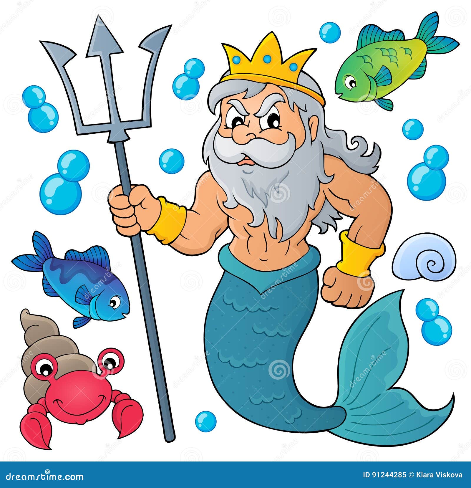 Poseidon theme image 1 stock vector. Illustration of mythological ...
