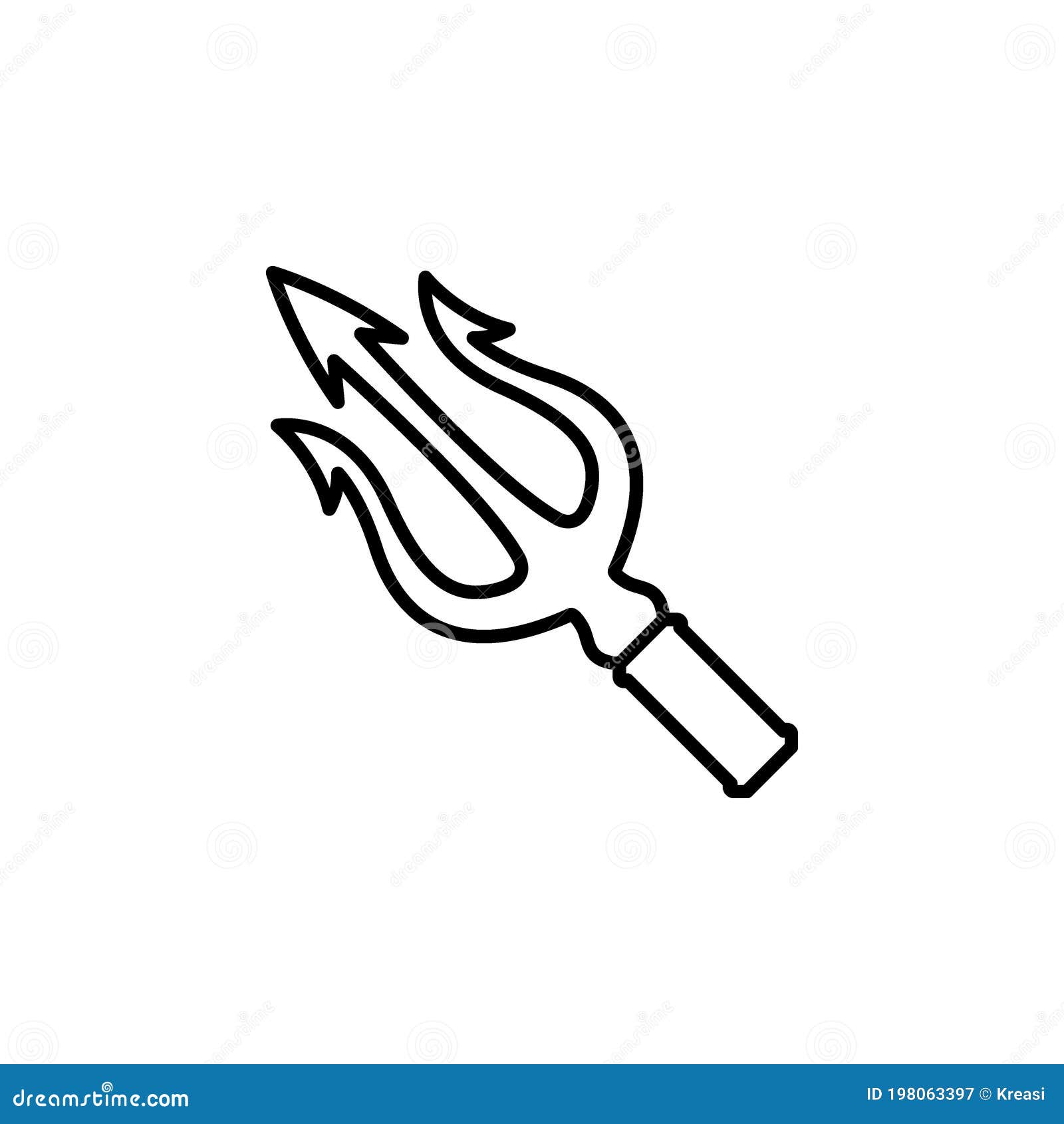 Poseidon Trident Icon Vector Illustration Stock Vector - Illustration ...