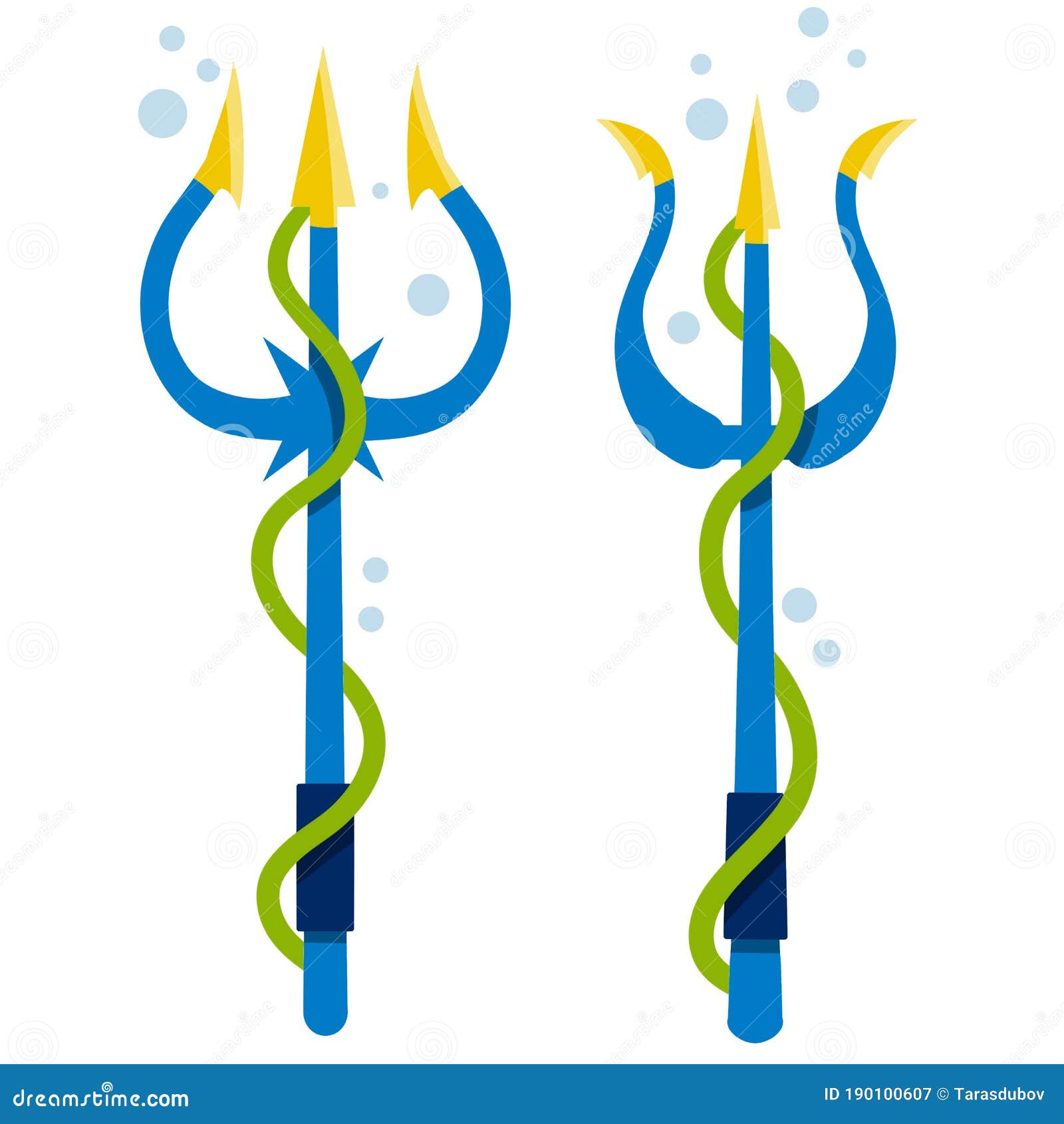 Poseidon Trident Waves Drawing Vector Illustration | CartoonDealer.com ...