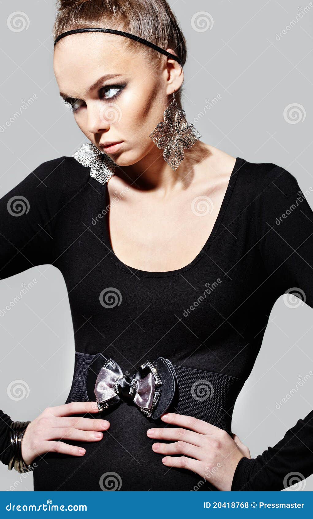 Posh girl stock photo. Image of earring, calm, accessory - 20418768