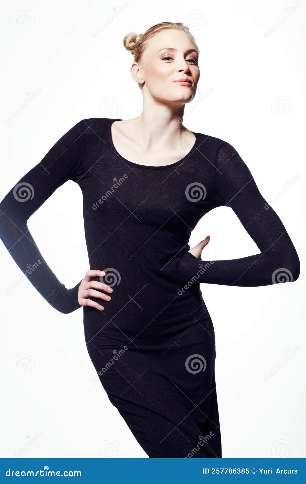 Posing with Attitude. Studio Shot of an Attractive Model Posing for the ...