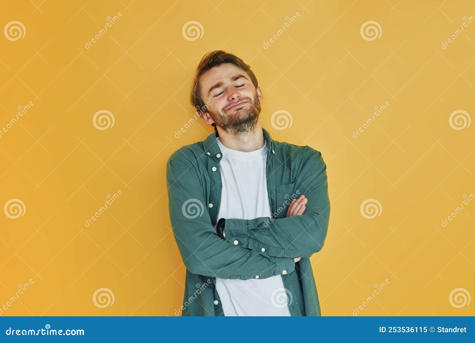 Posing for the Camera, Different Emotions. Young Man in Casual Clothes ...
