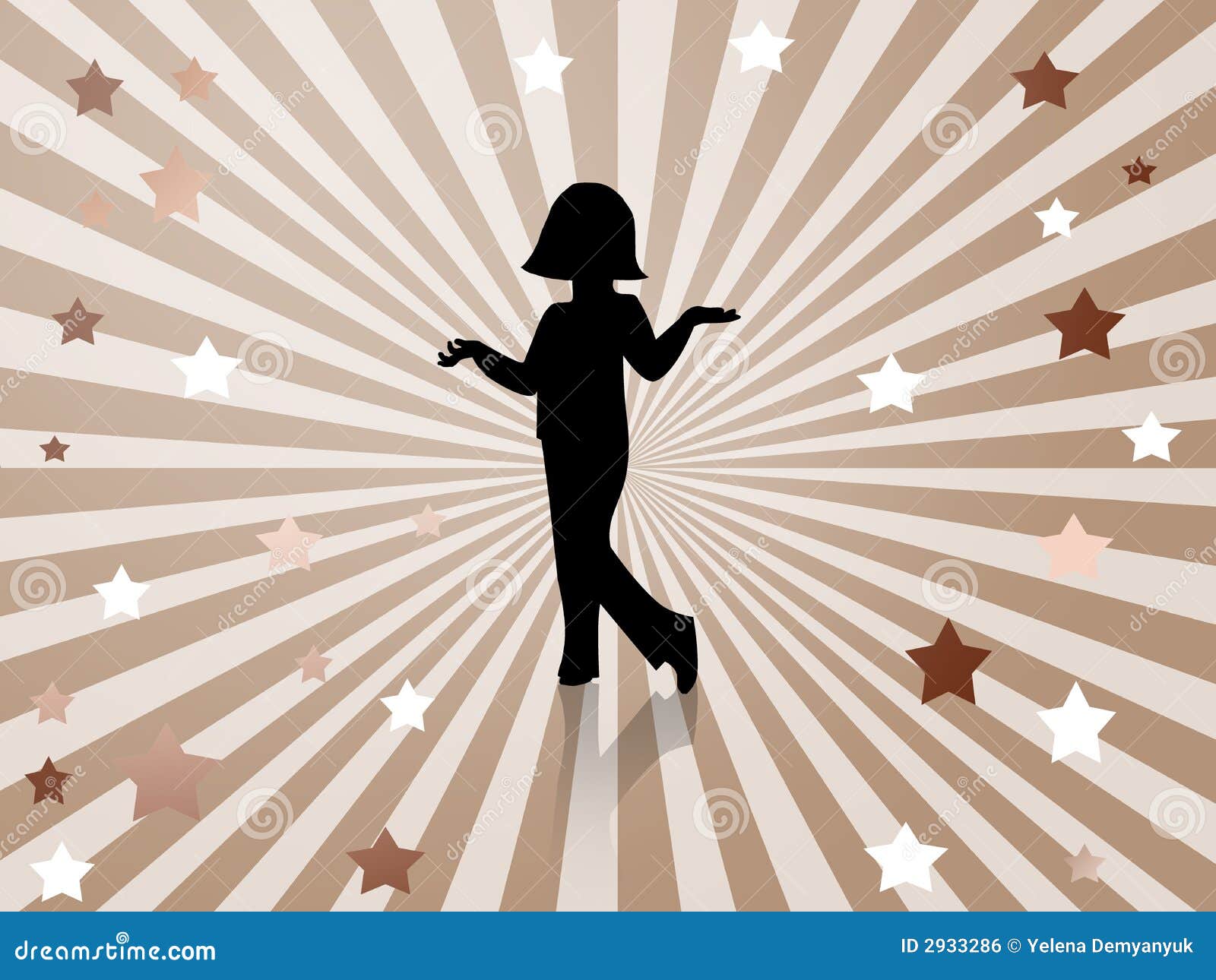 Man Is Posing And Dancing. Silhouette Of A Dancer. A Dancer Performs ...