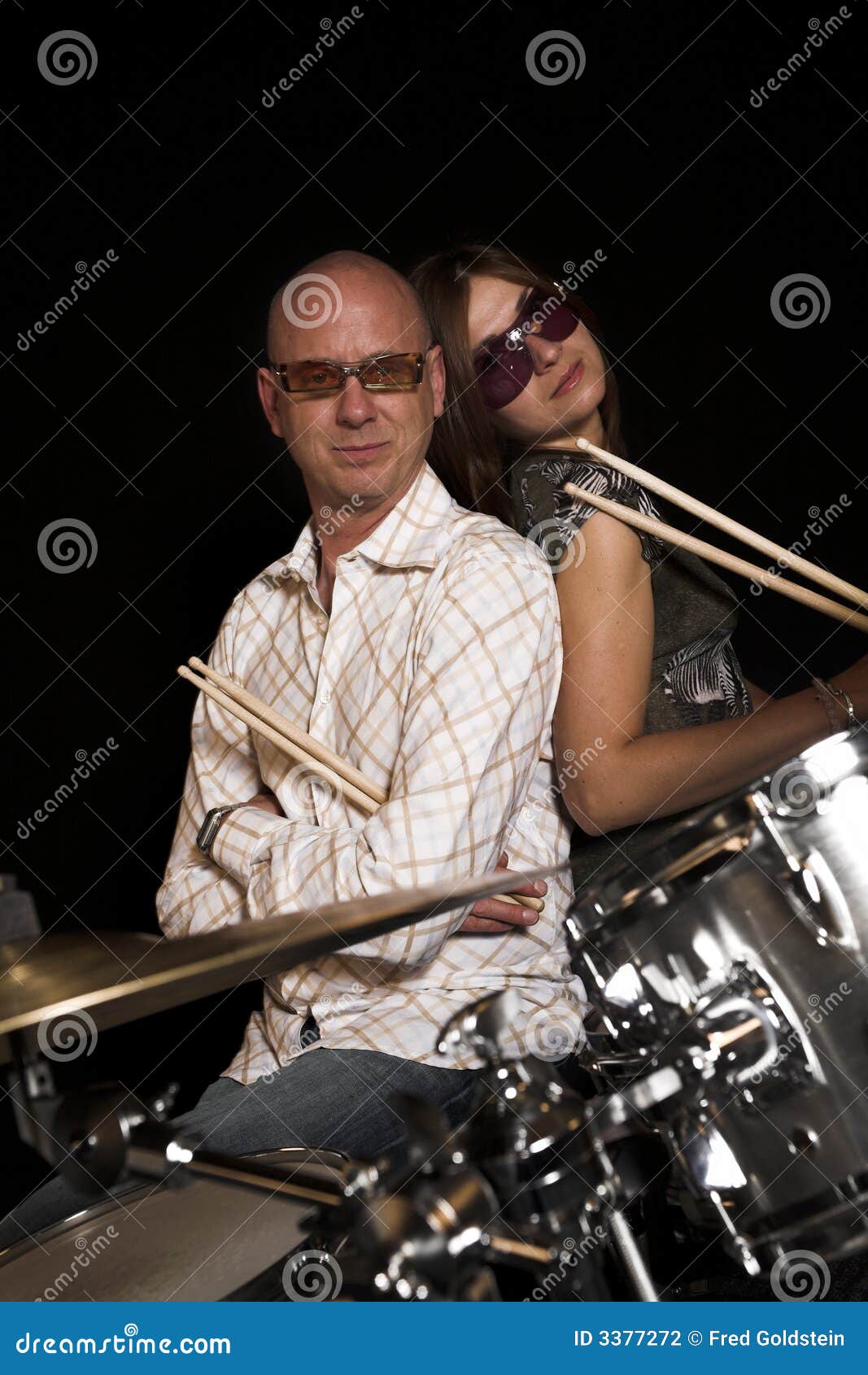 Posing on drums stock photo. Image of isolated, instrument - 3377272