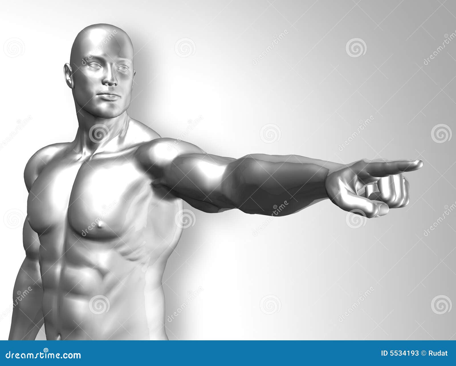 Posing Metallic Man Stock Photos - Image: 5534193