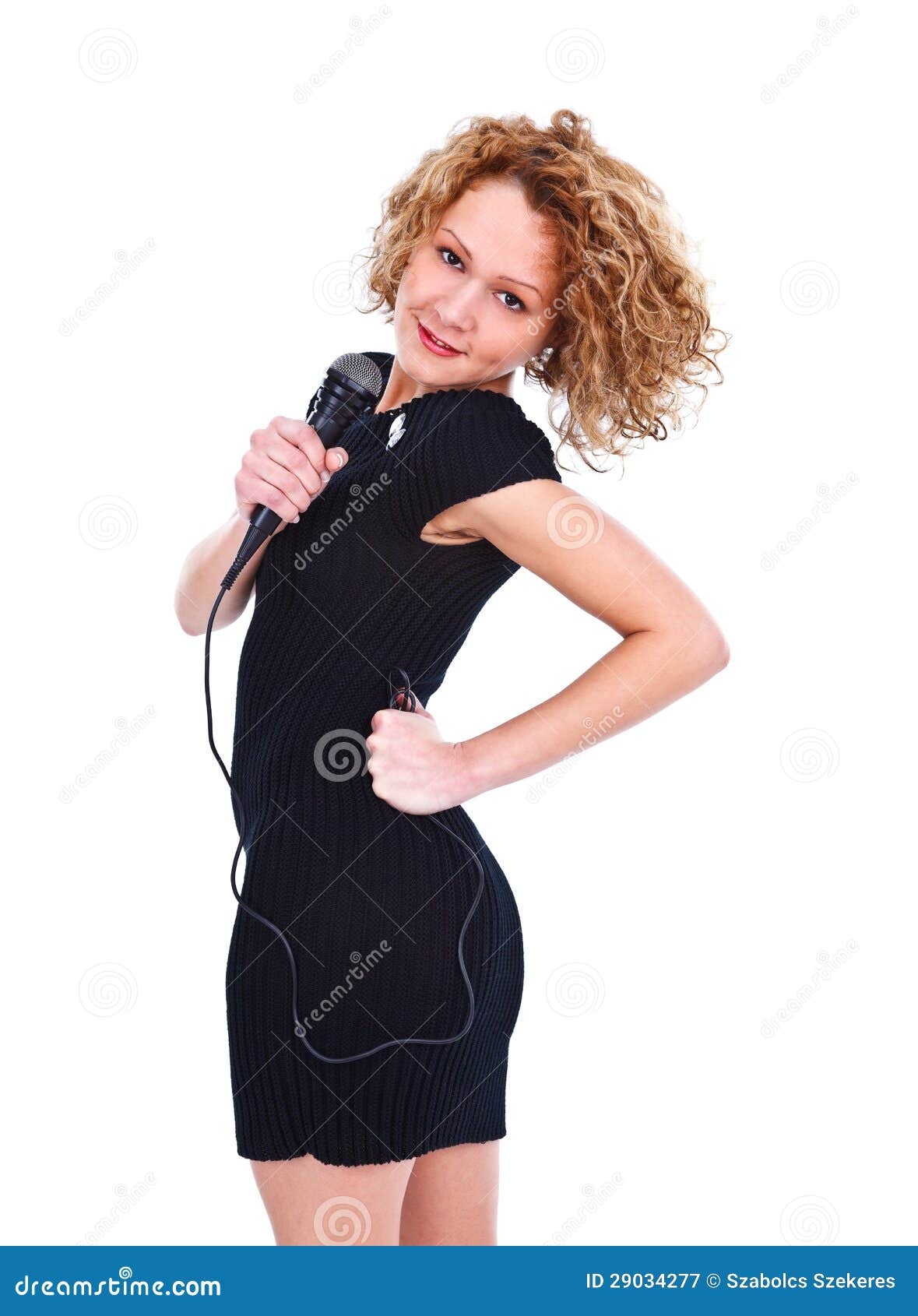 Posing with microphone stock image. Image of microphone - 29034277