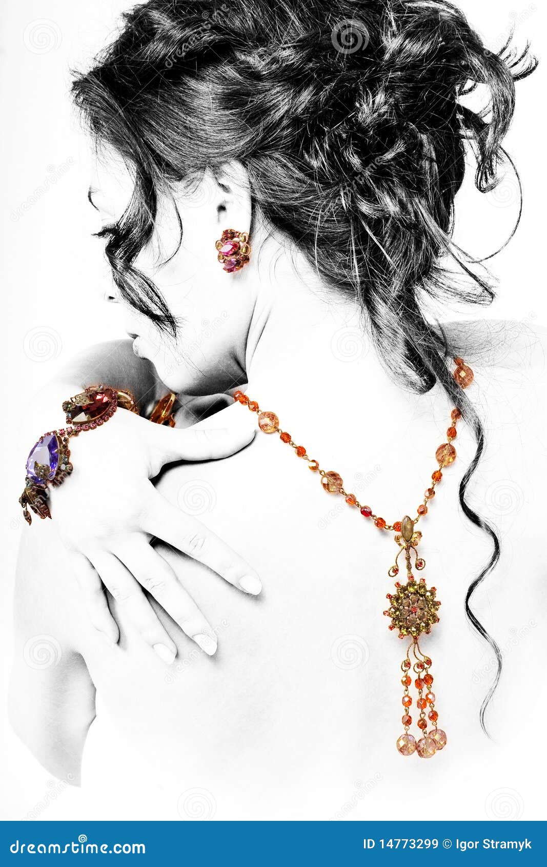 Posing Model with Jewellery Stock Image - Image of jewel, back: 14773299