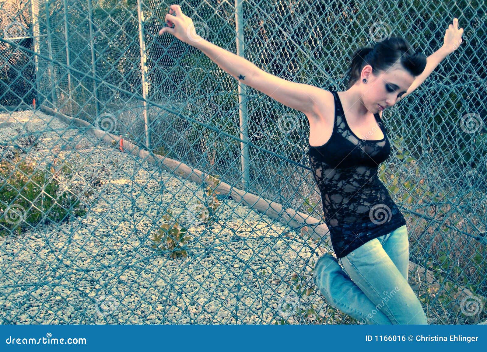 Posing Petite Punk Full Body Stock Photo - Image of piercing, park: 1166016