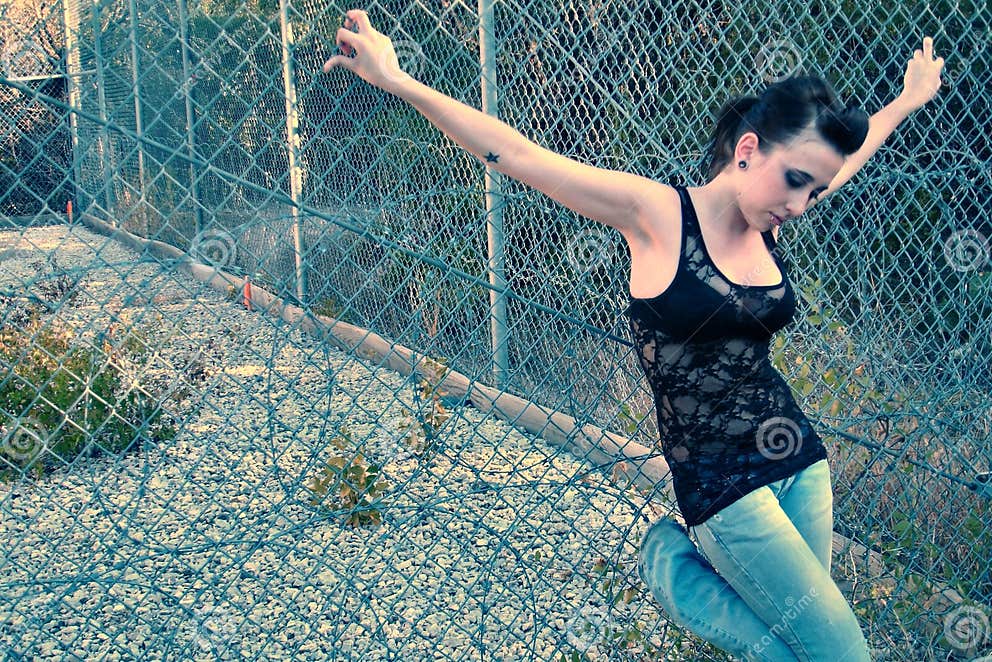 Posing Petite Punk Full Body Stock Photo - Image of piercing, park: 1166016