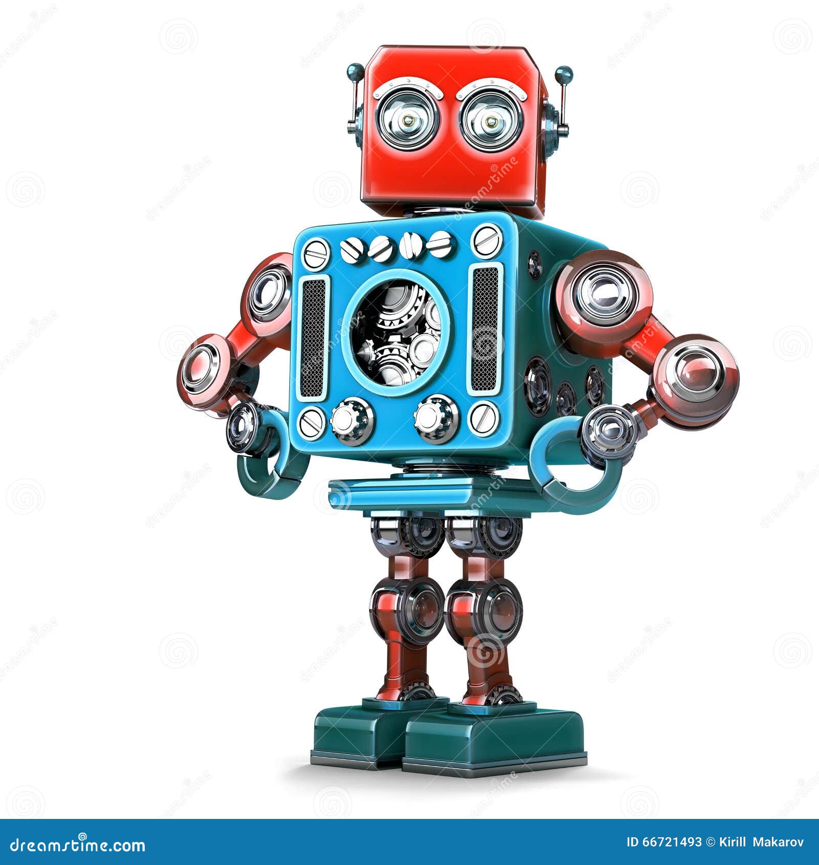 Retro Robot With A Rocket,render, 3d Stock Photography | CartoonDealer ...