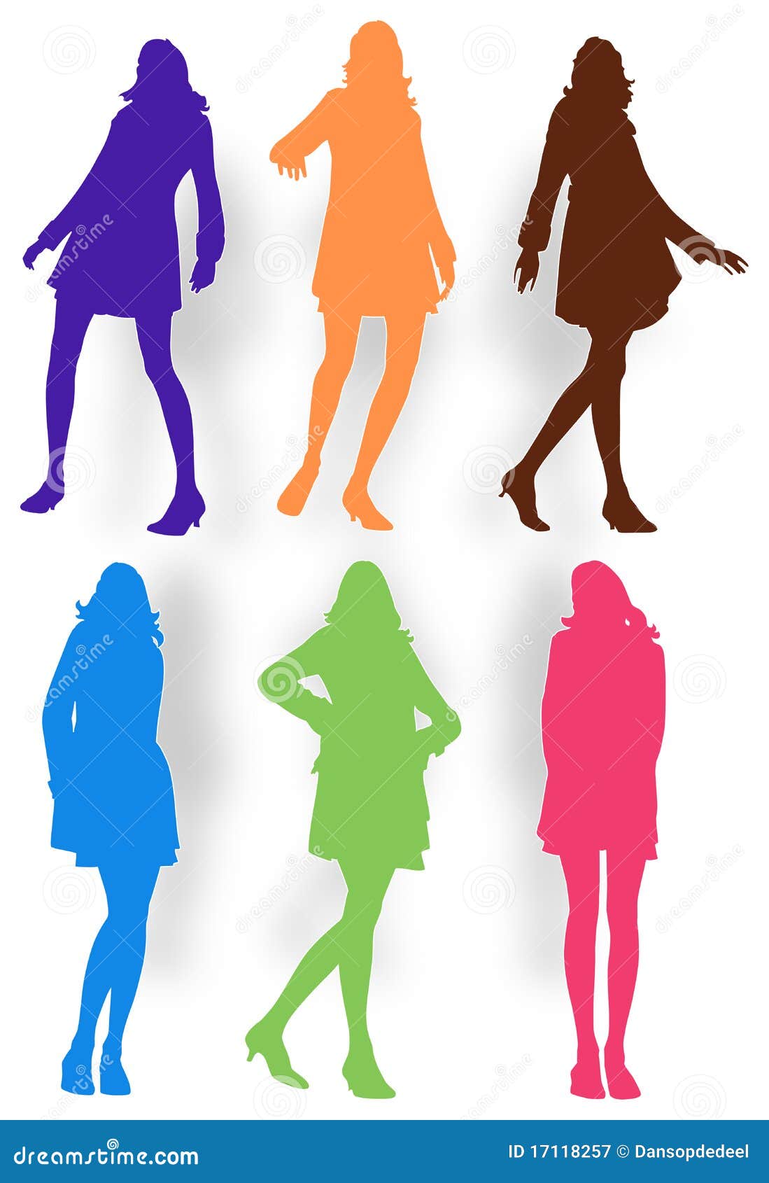Posing women illustration stock vector. Illustration of shape - 17118257