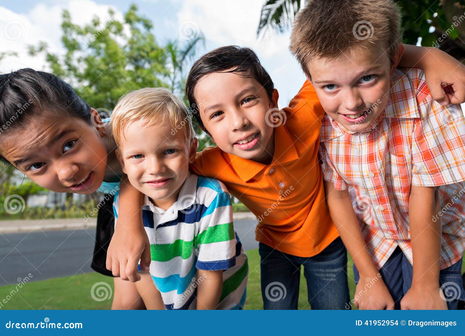 Posing youngsters stock photo. Image of cheerful, group - 41952954