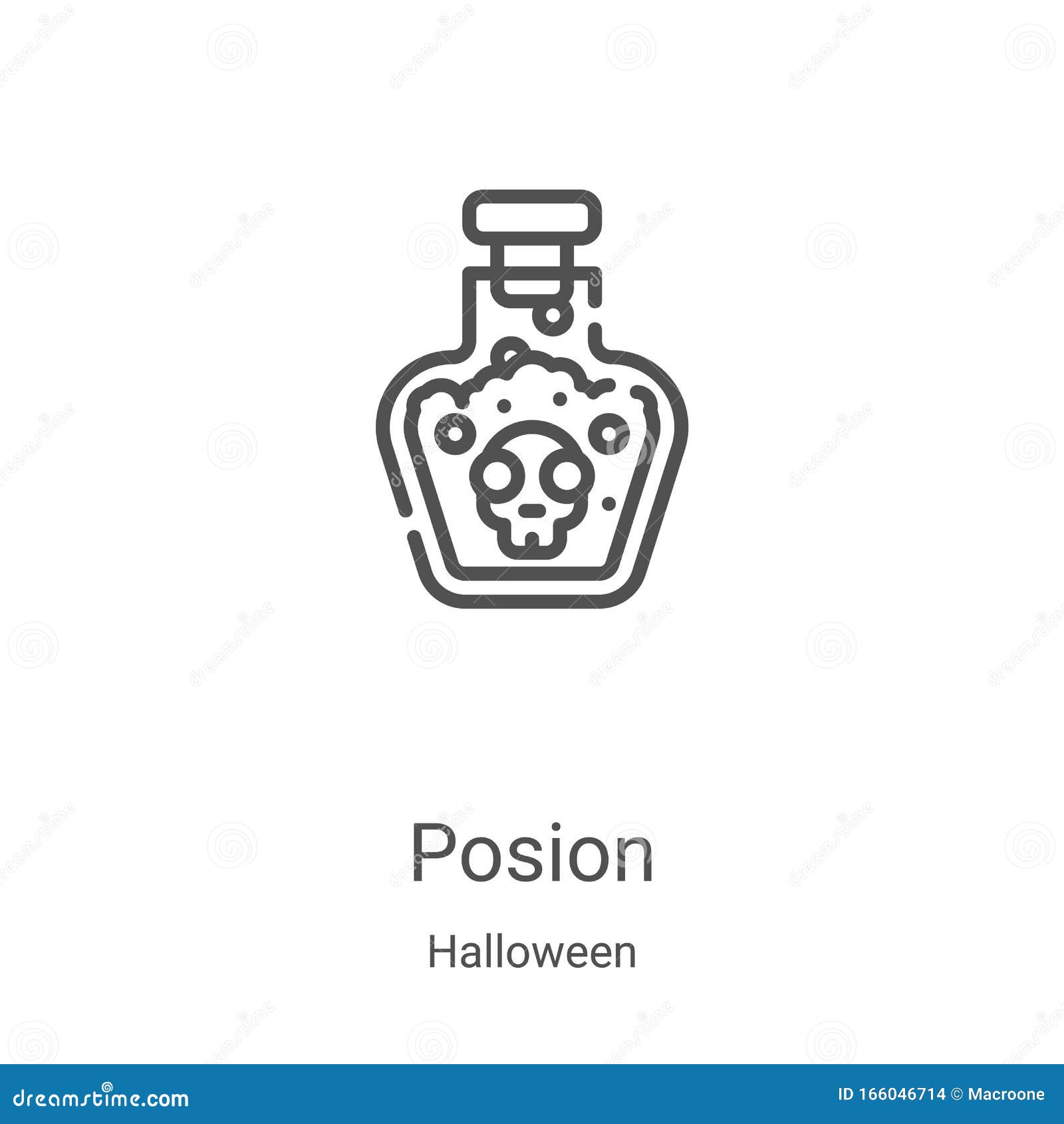 Posion Icon Vector from Halloween Collection. Thin Line Posion Outline ...