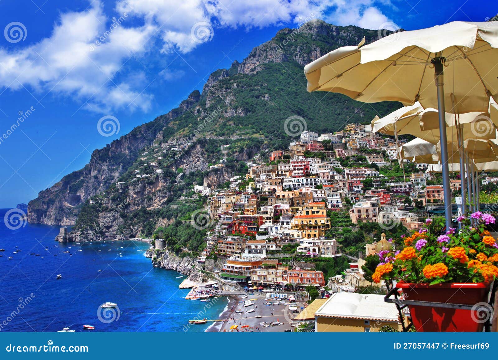 Positano stock image. Image of landmark, landscape, europe - 27057447