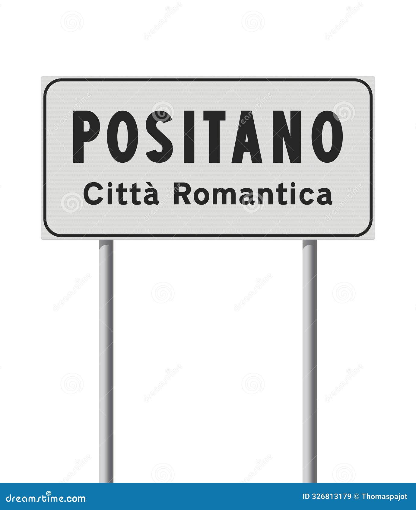 City of Positano road sign stock illustration. Illustration of border ...