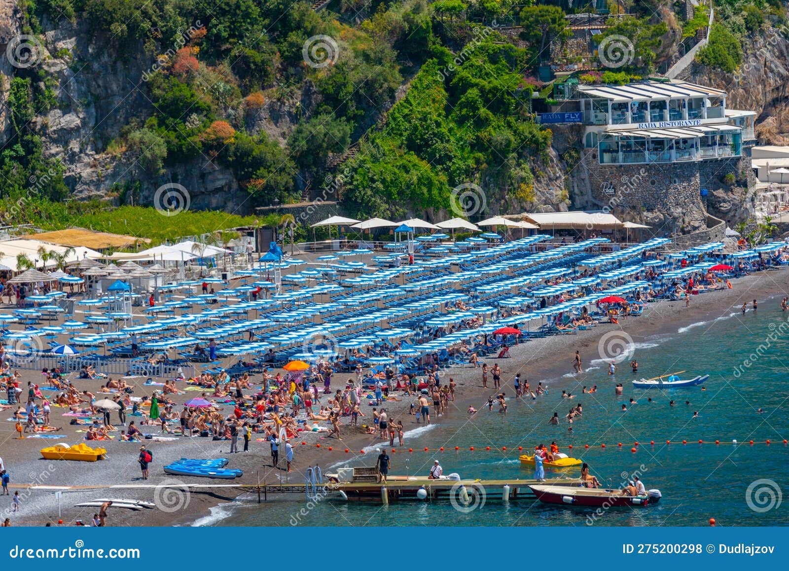 Positano, Italy, May 21, 2022: Sunny Day on the Positano Beach ...