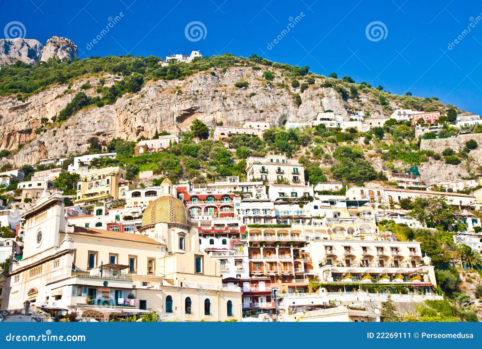 Positano view stock image. Image of amalfitana, cliffs - 22269111