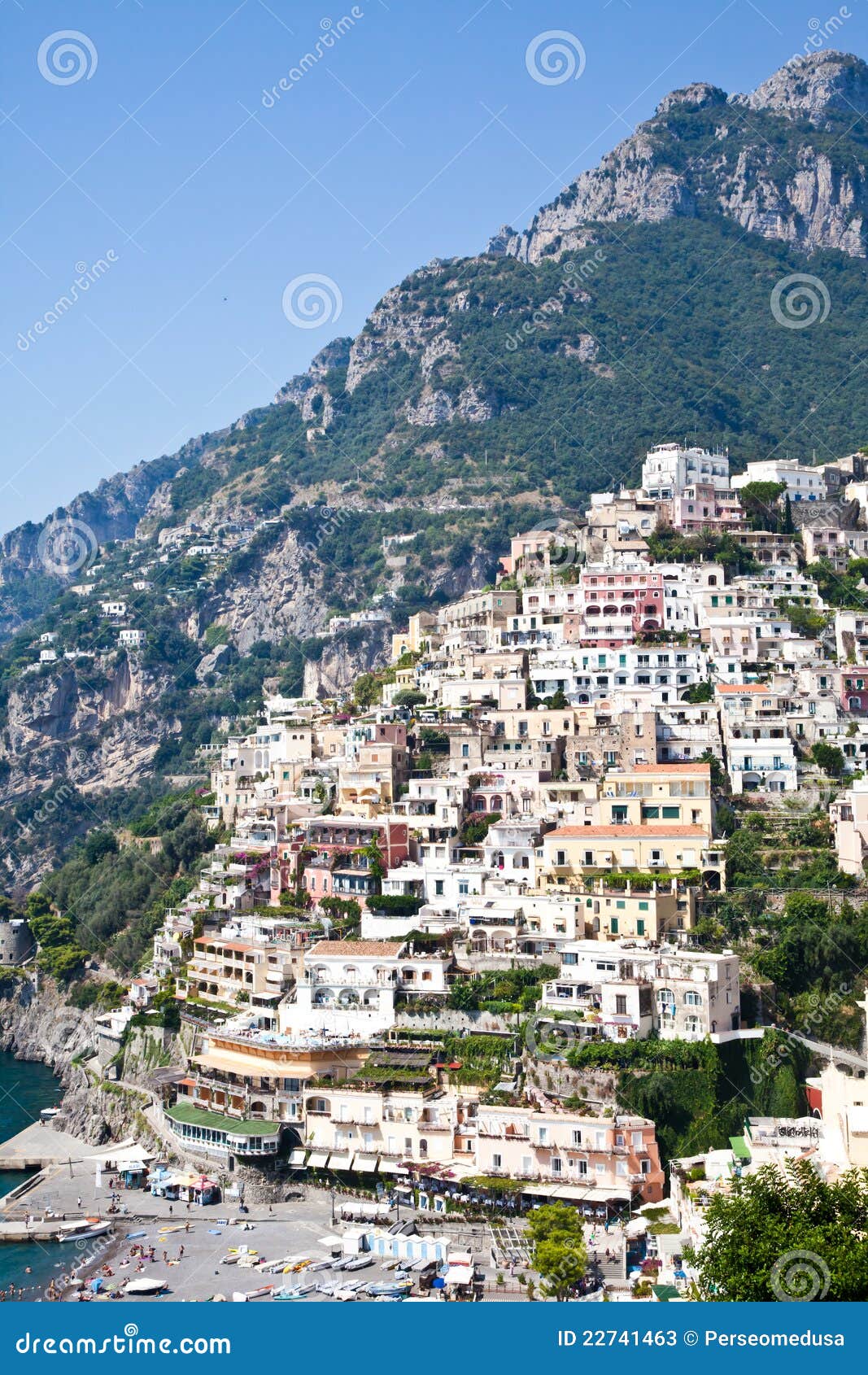 Positano view stock image. Image of picturesque, beauty - 22741463