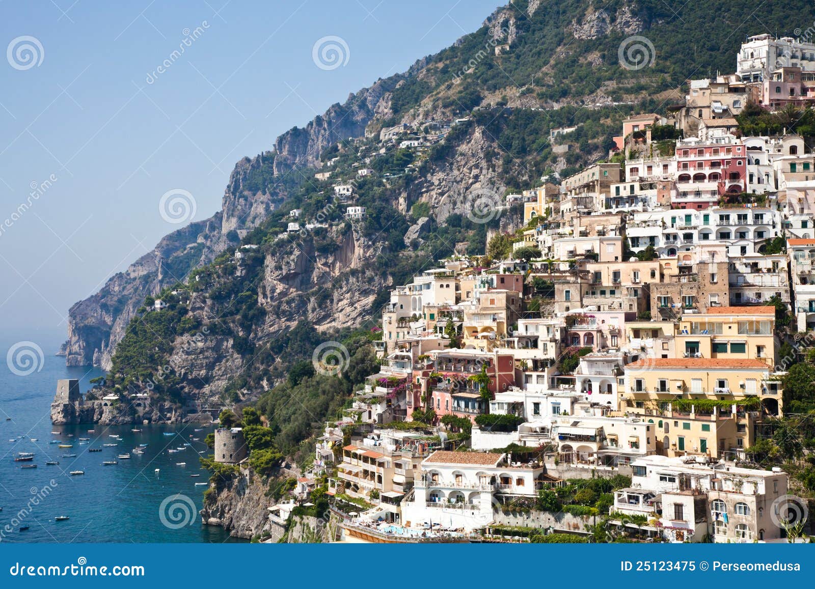 Positano view stock image. Image of coast, panoramic - 25123475