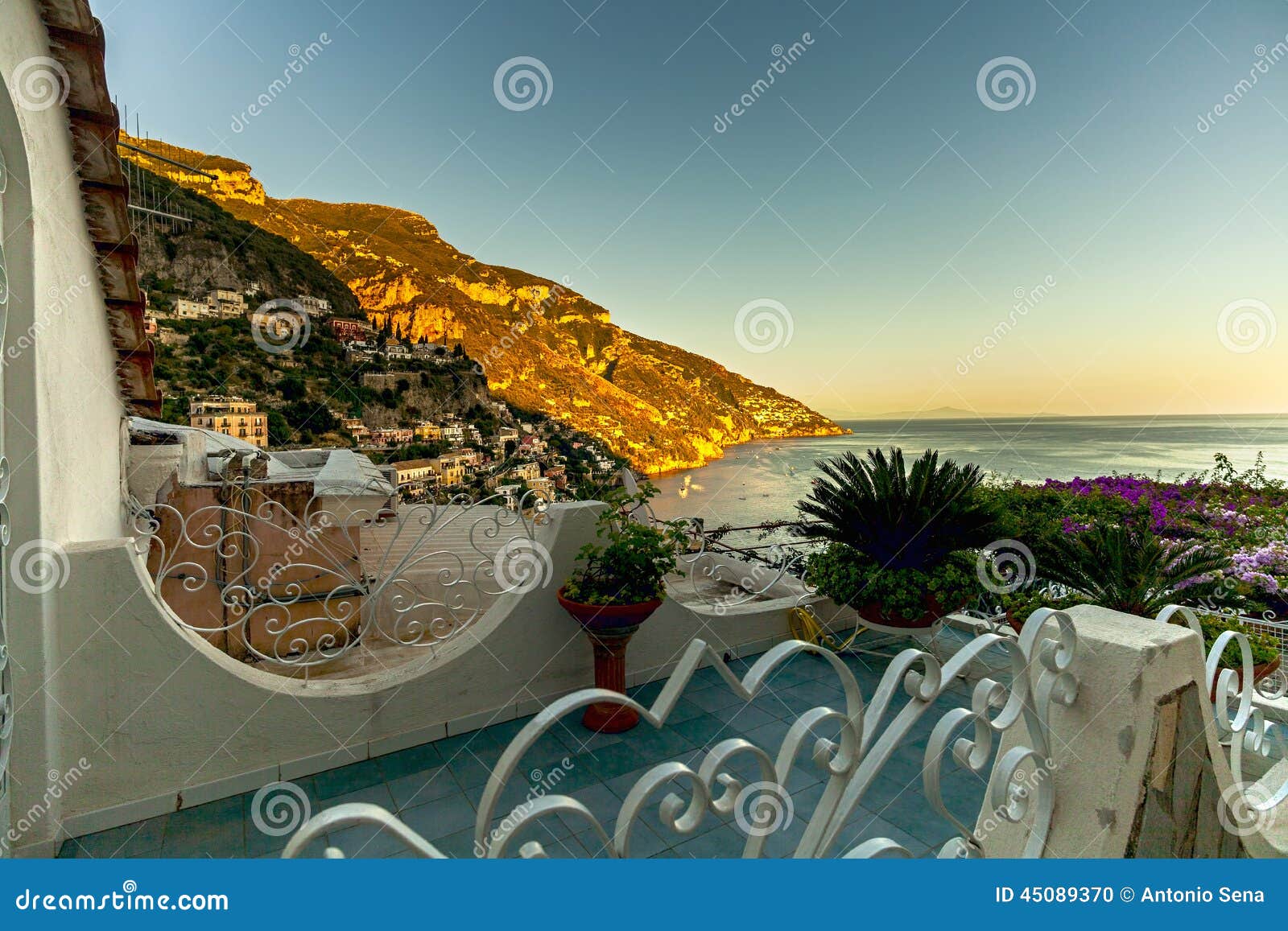Positano view stock photo. Image of panorama, italian - 45089370