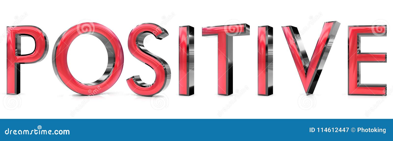 Positief 3d woord stock illustratie. Illustration of emotie - 114612447