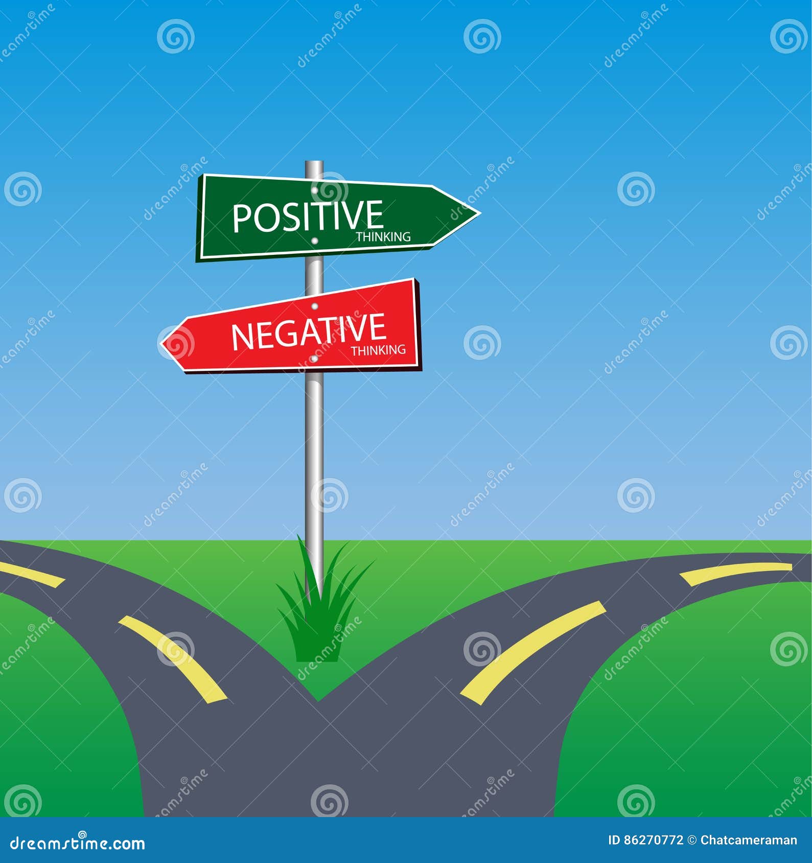 Positief En Negatief Concept Vector Illustratie - Illustration of keus ...