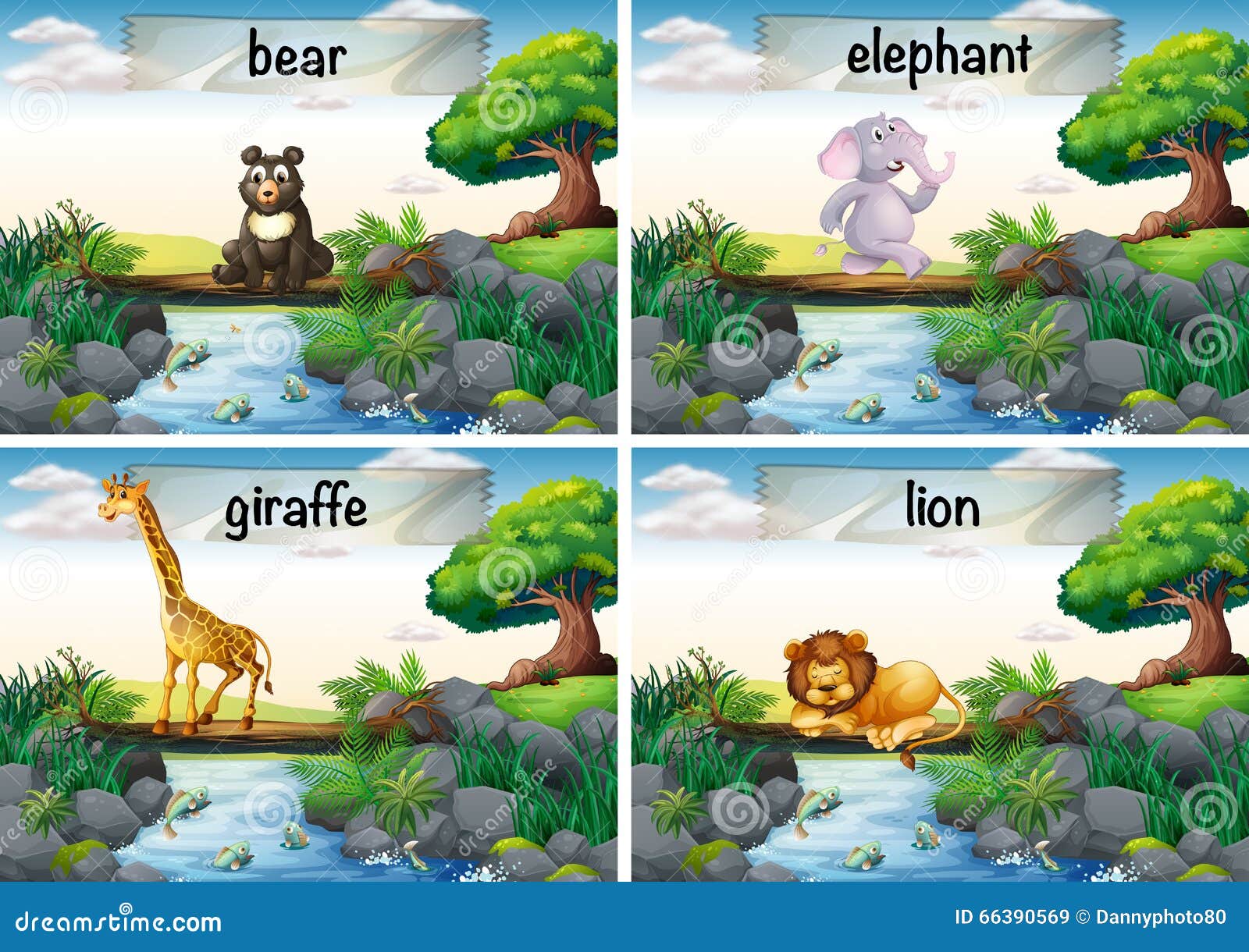 Position D'animaux Sauvages Du Pont Illustration de Vecteur ...