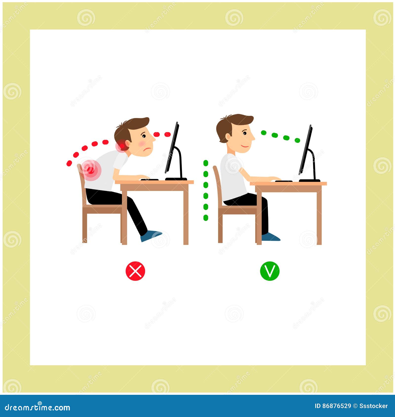 Position d'assise correcte illustration de vecteur. Illustration du ...