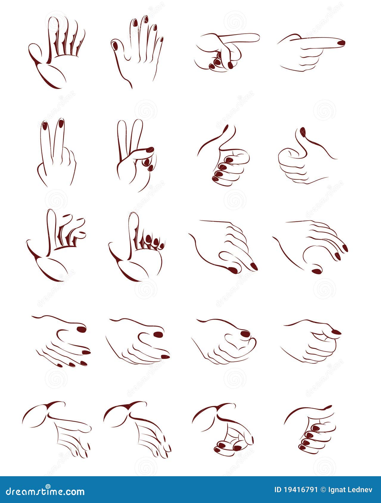 Position de main illustration de vecteur. Illustration du people - 19416791