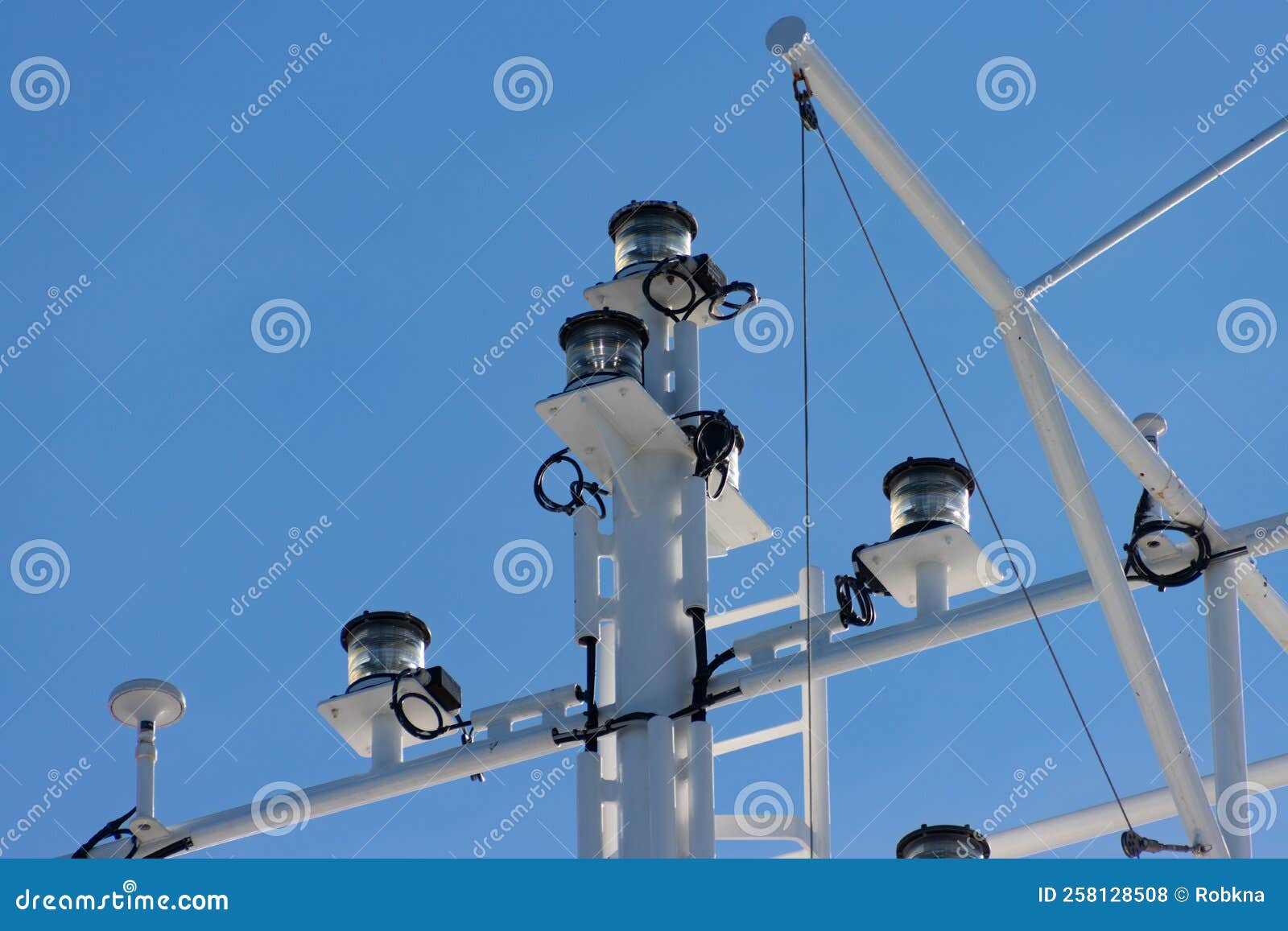 Position Lights on the Mast of a Ship Stock Photo - Image of lantern ...