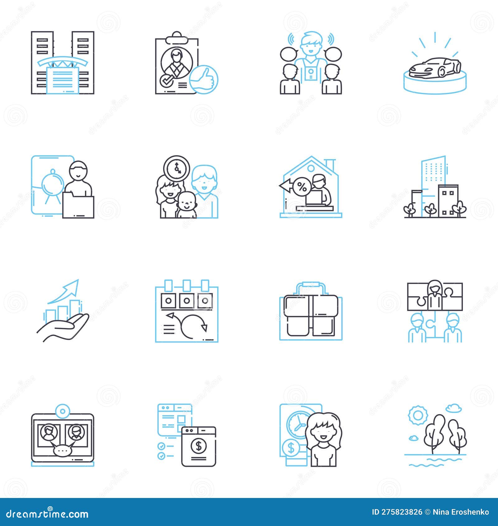 Position Linear Icons Set. Leadership, Management, Innovation ...