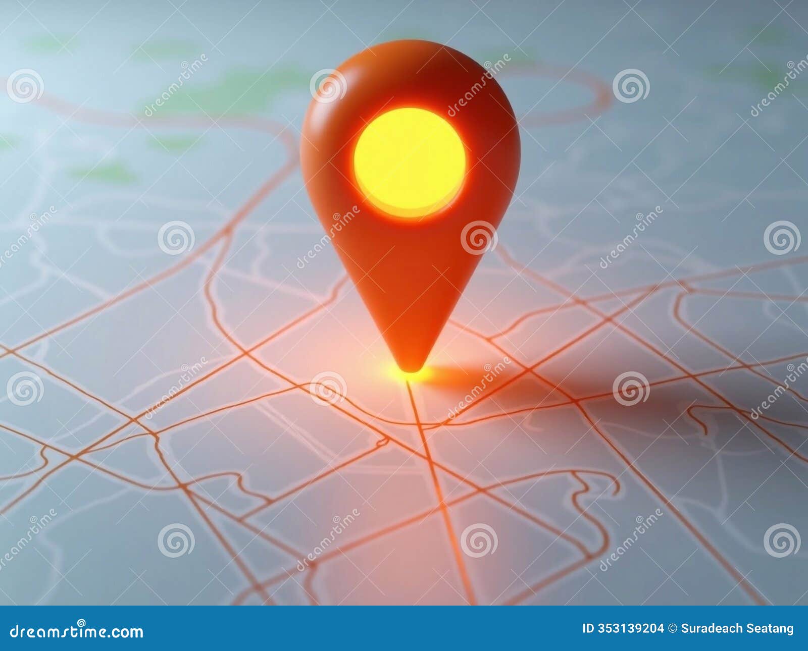 Position Marker on City Map As a GPS Navigation Stock Illustration ...