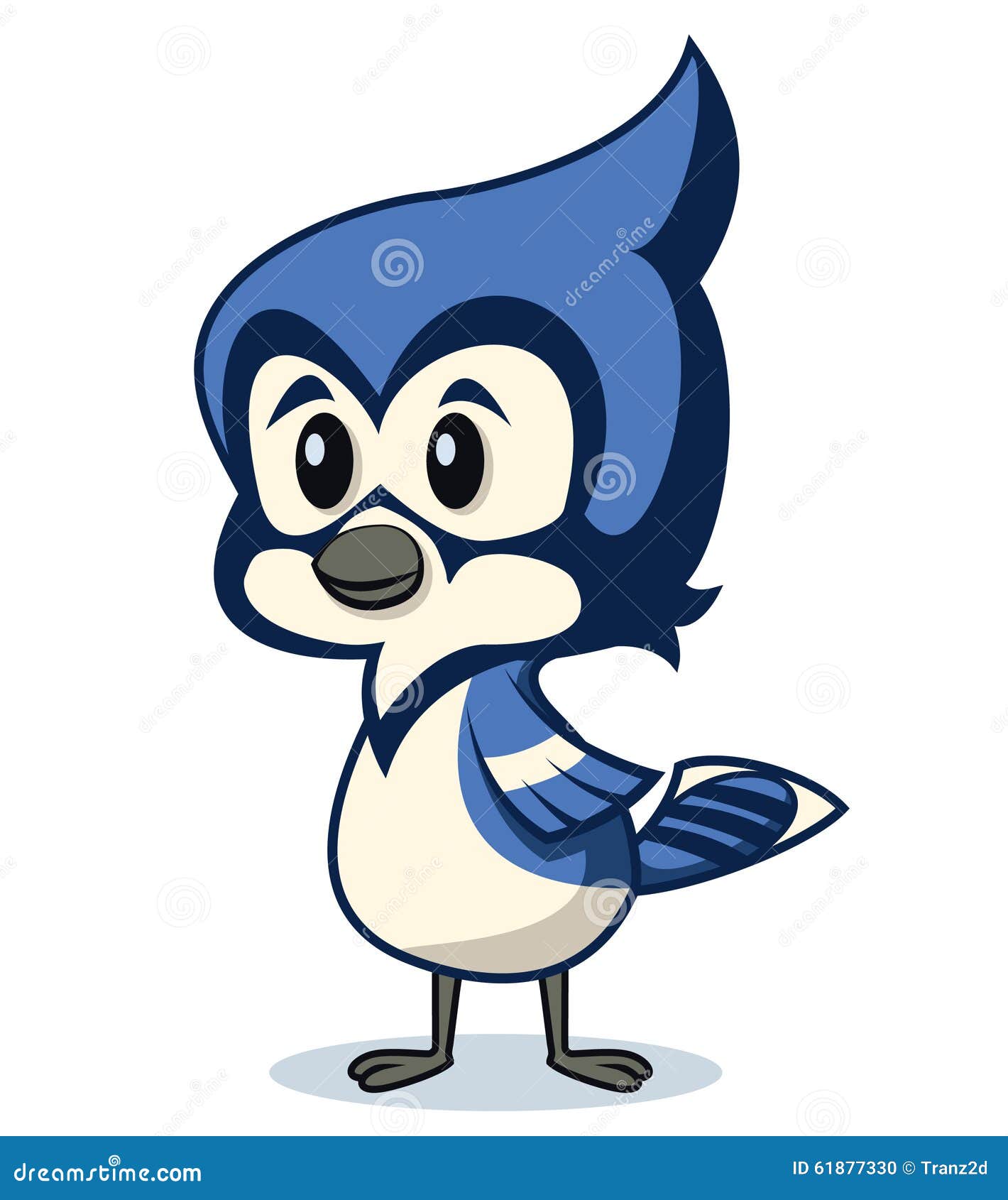 Position Mignonne De Geai Bleu De Bande Dessinée Illustration Stock ...