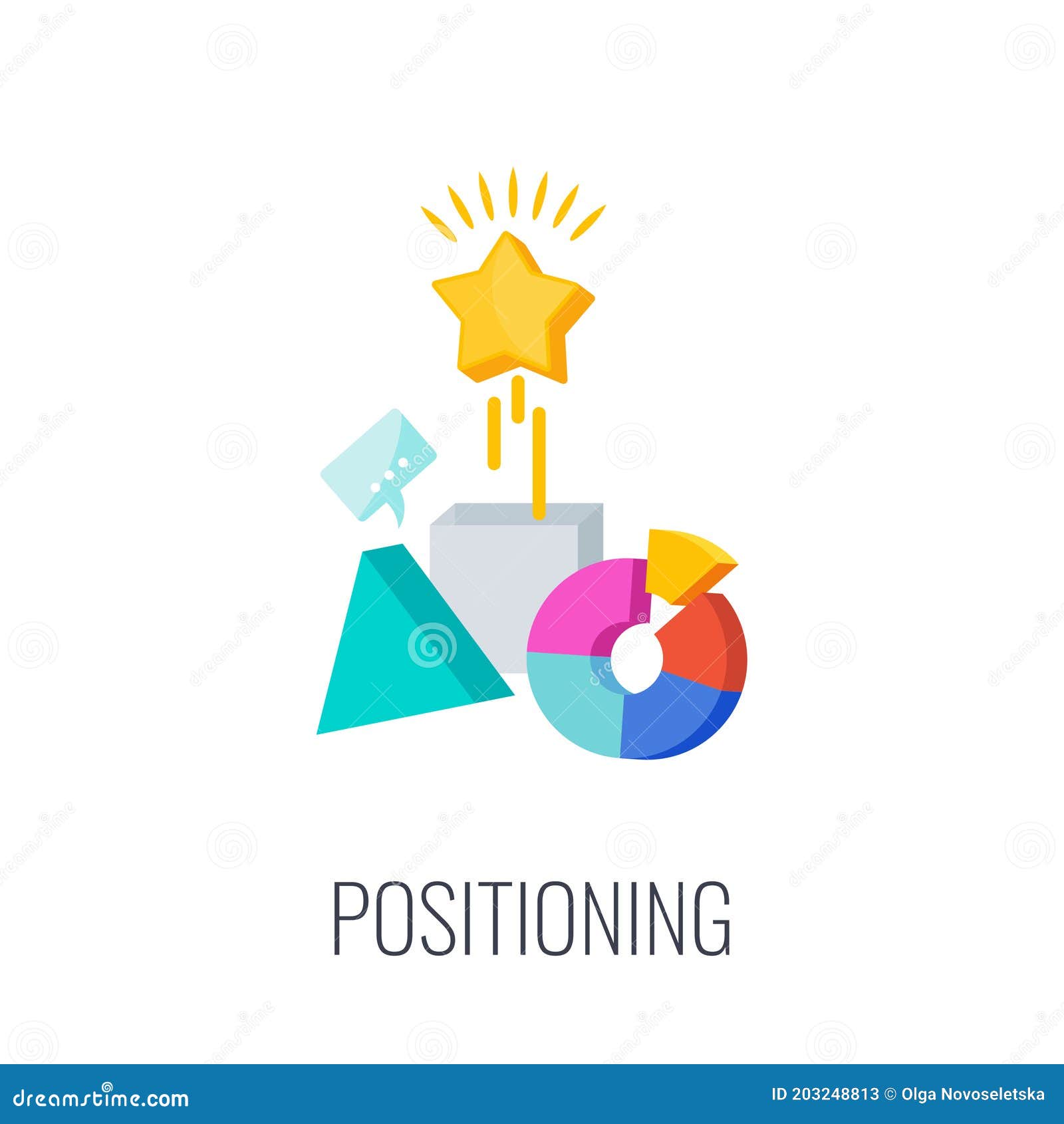 Positioning Brand Flat Vector Icon. Strategy and Management Stock ...