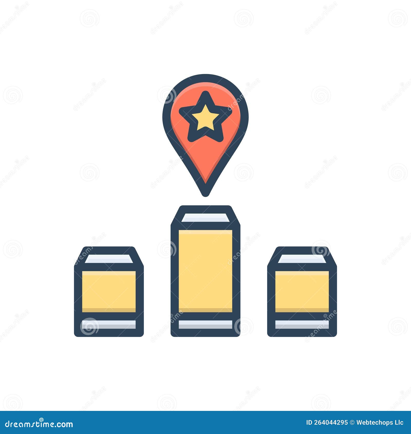 Color Illustration Icon for Positioning, Adjustment and Sequence Stock ...