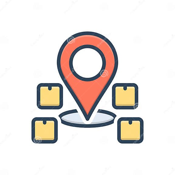Color Illustration Icon for Positioning, Pointer and Pin Stock Vector ...