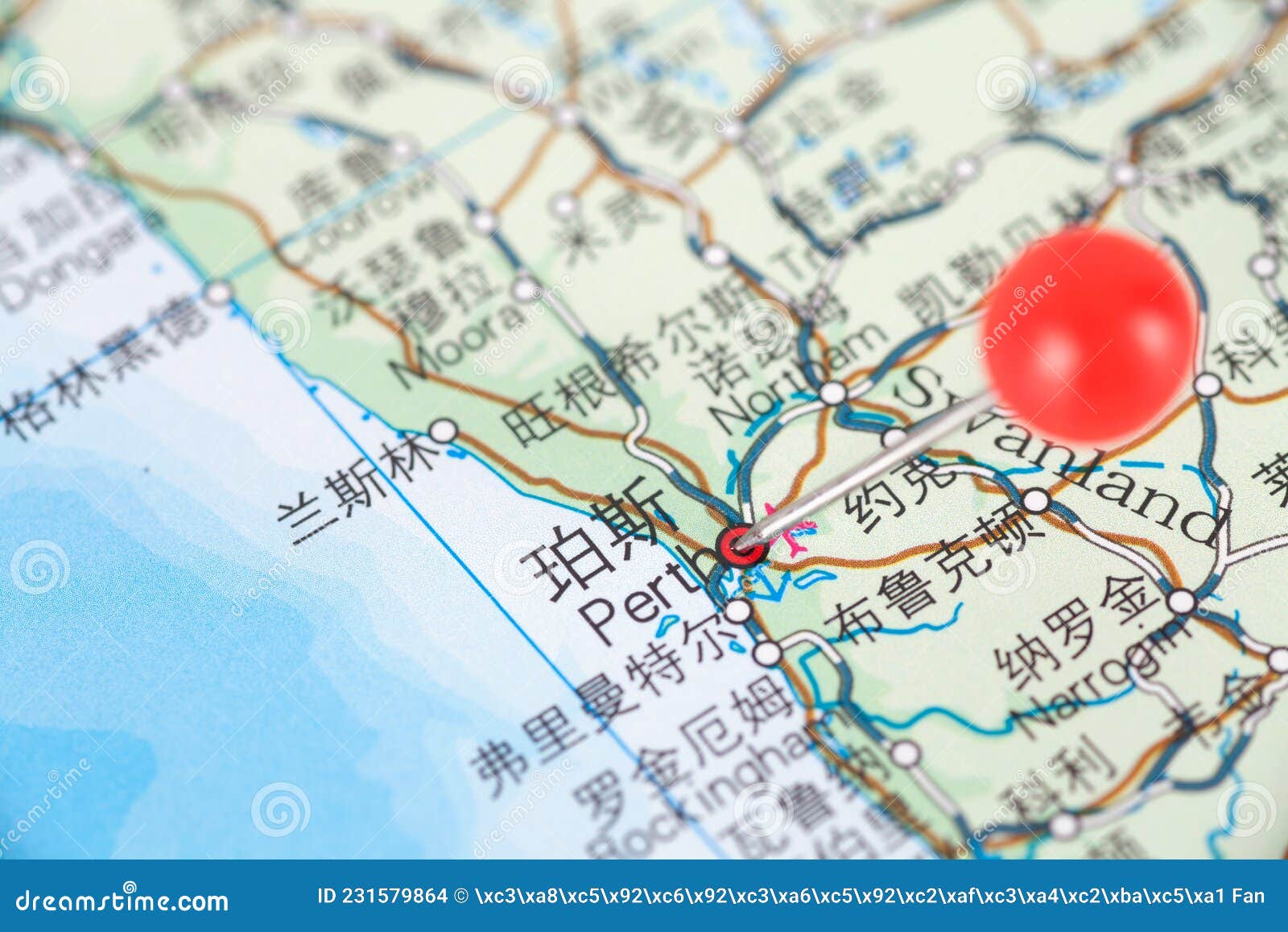 Positioning and Labeling of Perth on the Map Stock Photo - Image of ...