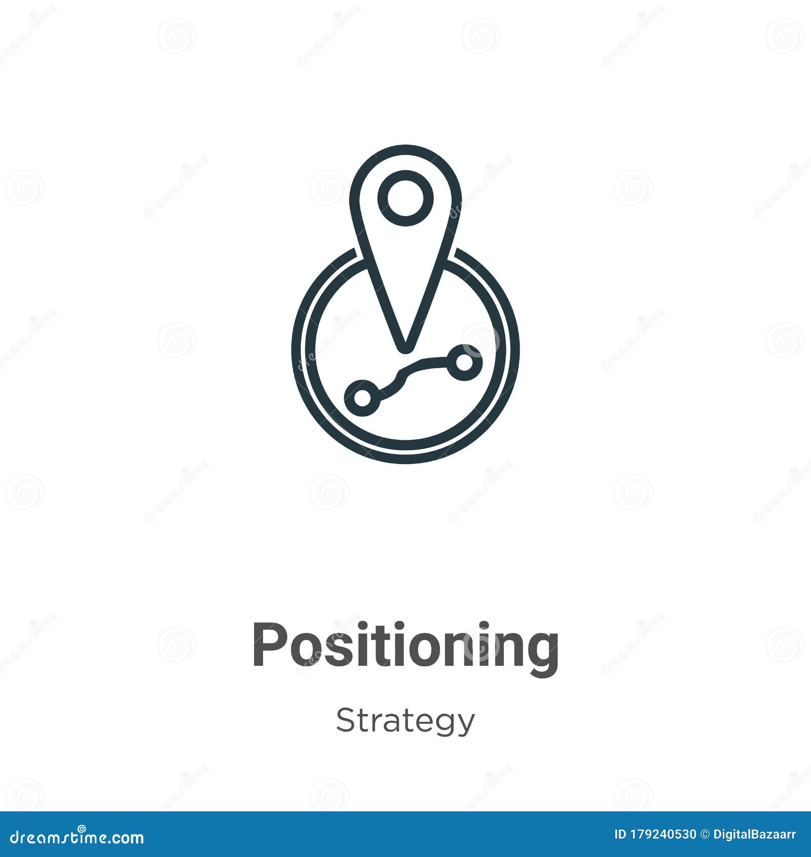 Positioning Outline Vector Icon. Thin Line Black Positioning Icon, Flat ...