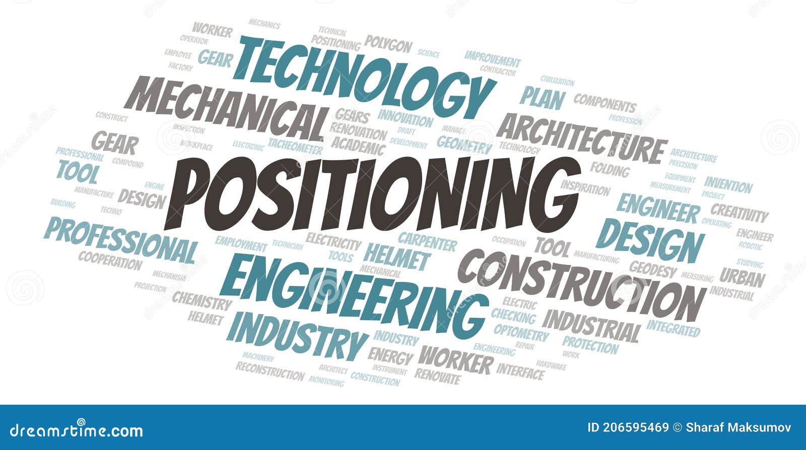 Positioning Typography Word Cloud Create with the Text only Stock ...