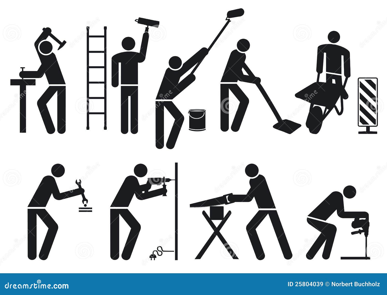 Positionnement d'ouvrier illustration de vecteur. Illustration du ...