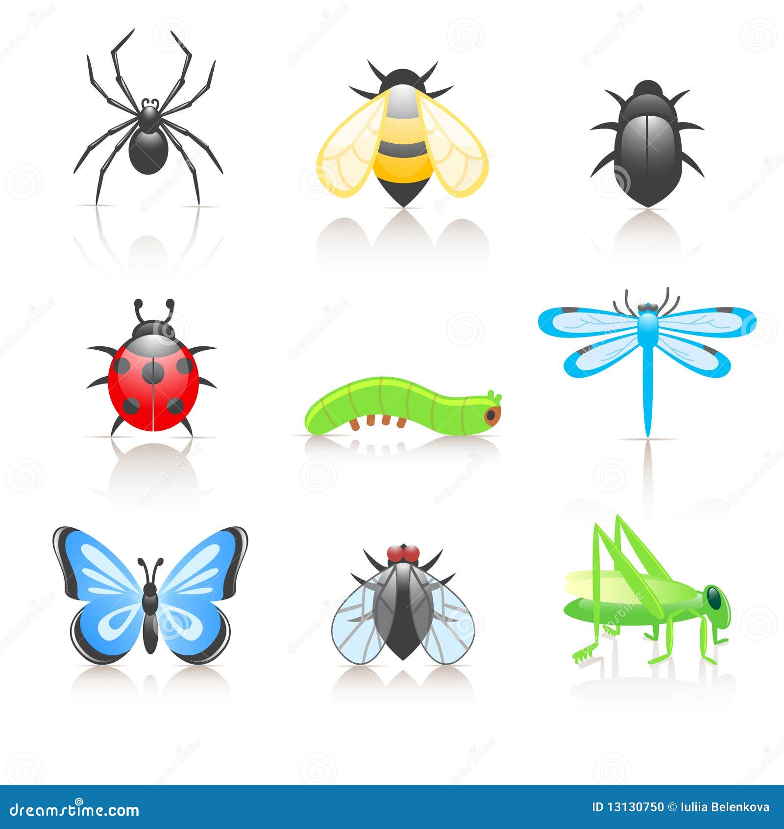 Positionnement De Graphisme D'insecte De Dessin Animé Illustration de ...