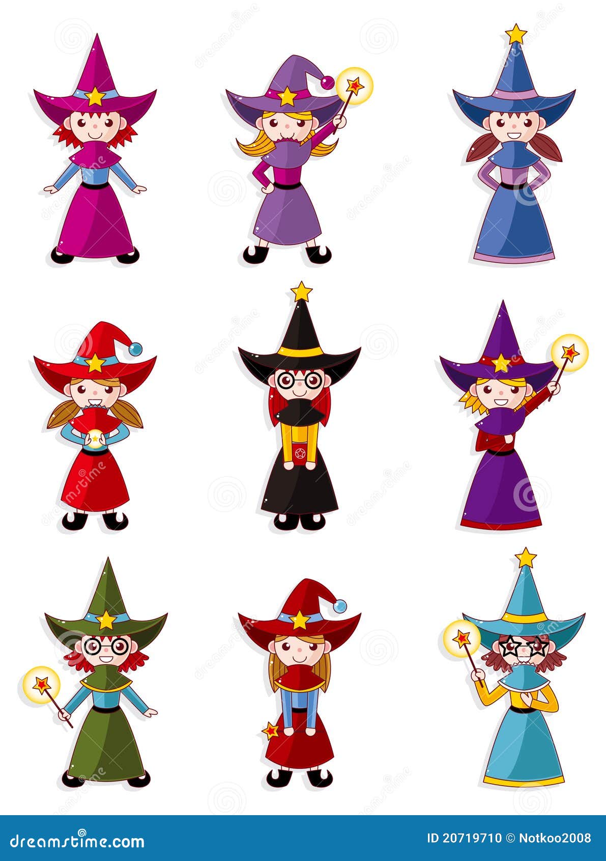 Positionnement De Graphisme De Magicien De Dessin Animé Illustration de ...