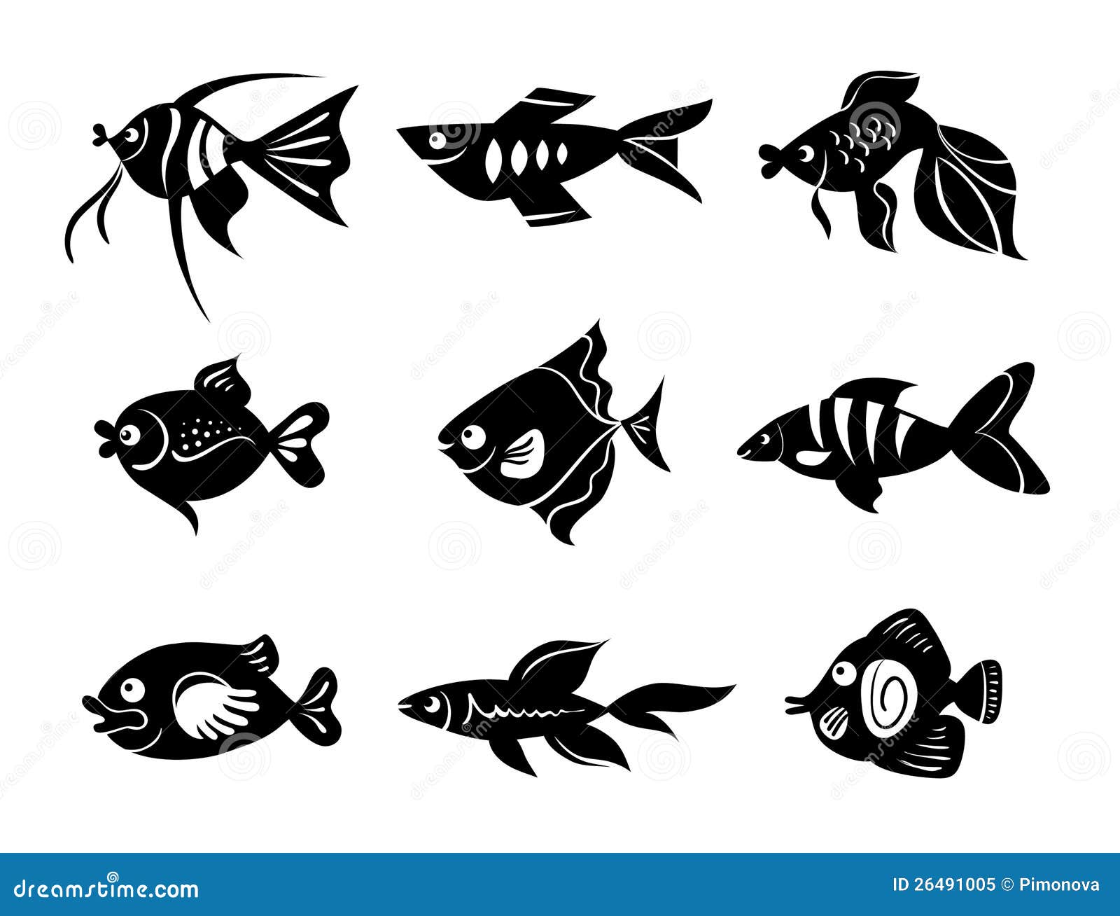 Positionnement De Graphisme De Poissons Illustration de Vecteur ...